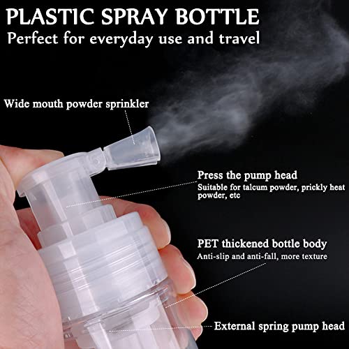 AKOAK 1 Pack 110ml Portable Detachable Travel Spray Bottle Container PET Cosmetics Bottle Transparent Dry Powder Spray Bottle