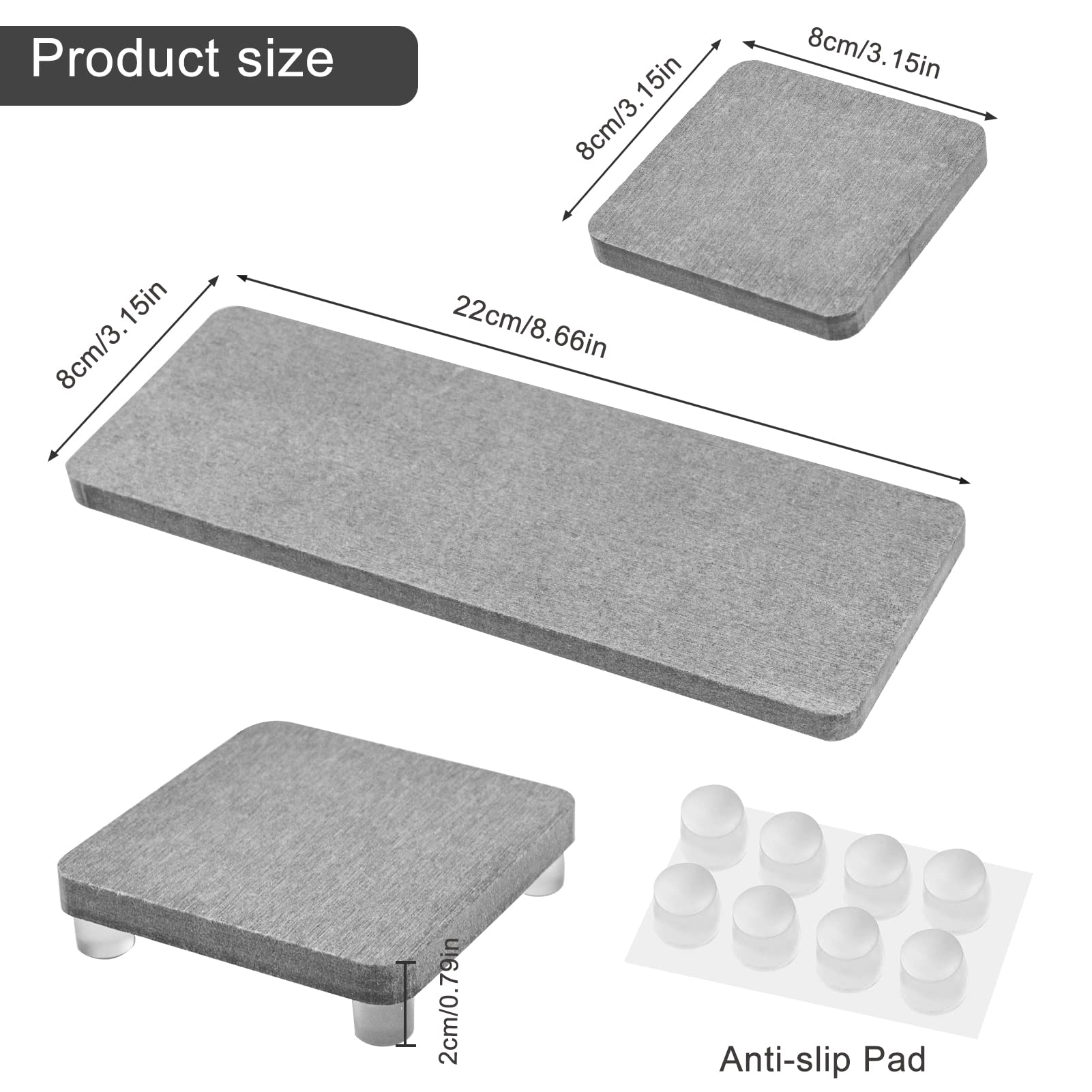 4 Pack Water Absorbent Diatomite Coasters, Instant Dry Sink Organizer Water Absorbing Stone Tray Diatomaceous Earth Soap Dish Toothbrush Holder Stone Drying Mat for Bathroom Kitchen Sink Countertop