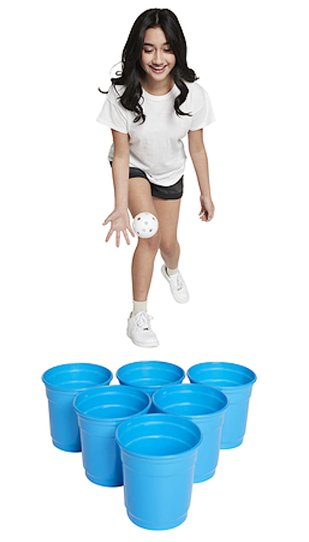 1616 Holdings Giant Yard Pong Game 6 Cup Set & Ball (Blue)