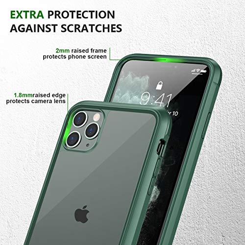 Diaclara Compatible with iPhone 11 Pro Max Case with Built-in Tempered Glass Screen Protector [9H Hardness] [Heavy Duty Drop Protection] Full Body Cover Rugged Clear Bumper Case for iPhone 11 promax