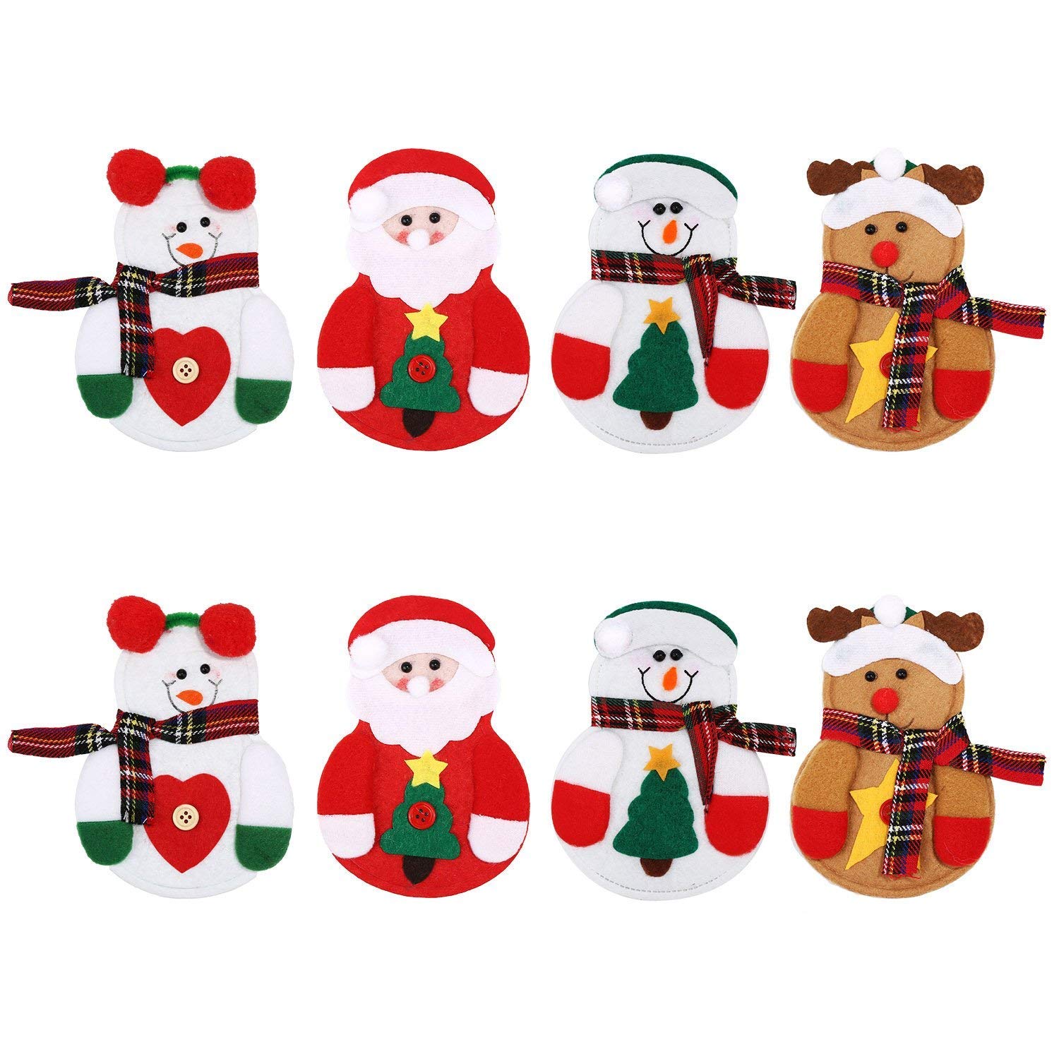 12 Pack Christmas Tableware Holders Suit, Messar Silverware Holders Pockets Pouches Set Flatware Holders Knife and Fork Cutlery Bags Kitchen Storage Tool for Christmas Party Table Decoration