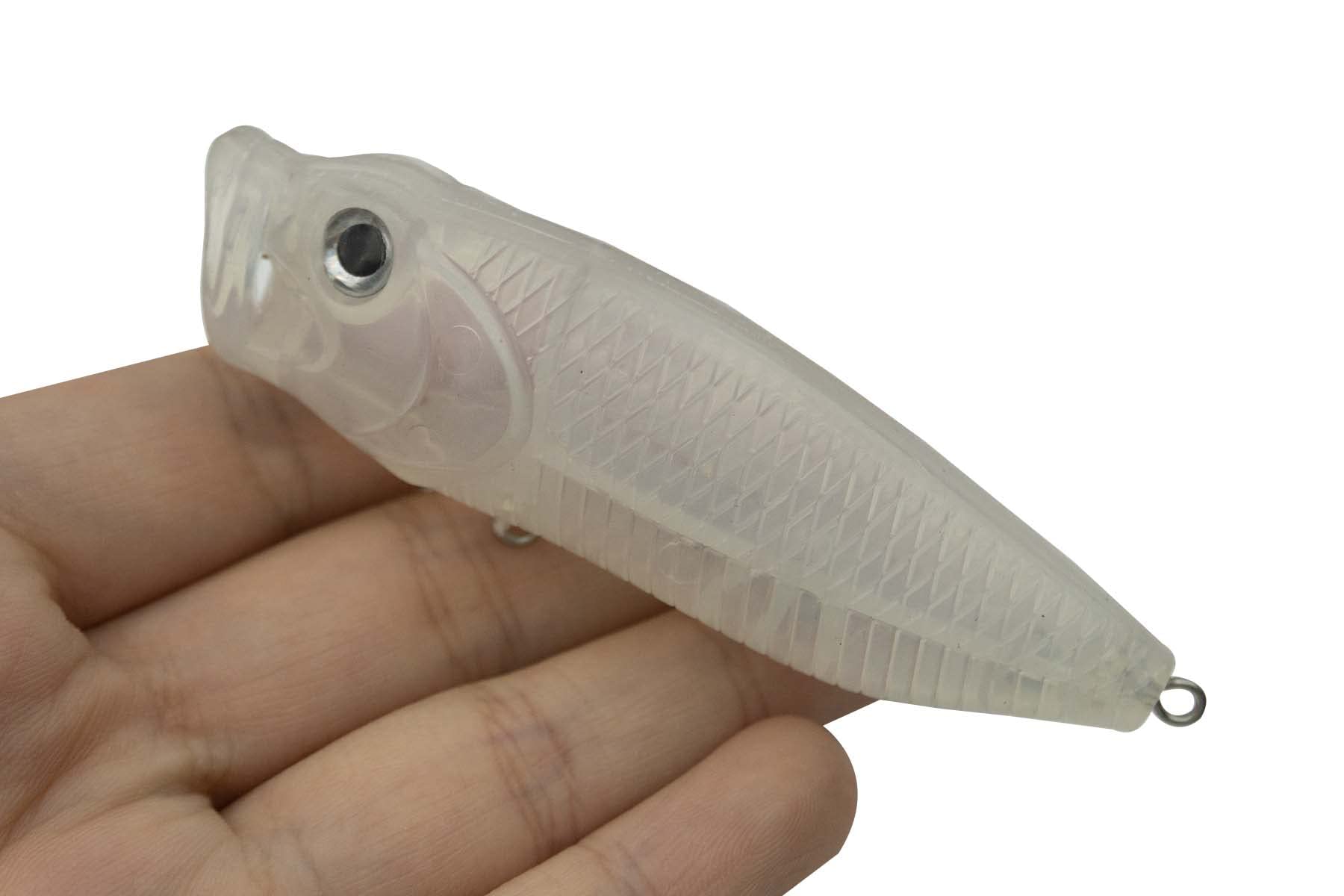 10PCS Unpainted Fishing Popperbait Blanks 8.3cm 11.6g with 6mm Free 3D Simulation Fishing Eye Popper Baits Artificial Blank Clear Hard Baits Trout Salmon Minnow Lure Crankbait Topwater Freshwater