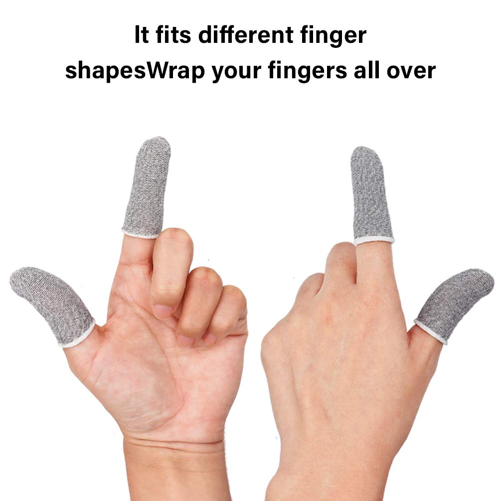12Pcs Mobile Game Controller Finger Sleeves, Breathable Anti-Sweat Gaming Finger Cot for PUBG/Call of Duty Sensitive Touch Screen Finger Sleeve for Android iSO Phone (Black&White)
