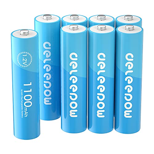 Deleepow AAA Rechargeable Batteries 1100mAh AAA Nimh Rechargeable Batteries 1.2V 1200 Cycles 8-Pack(Only Battery)