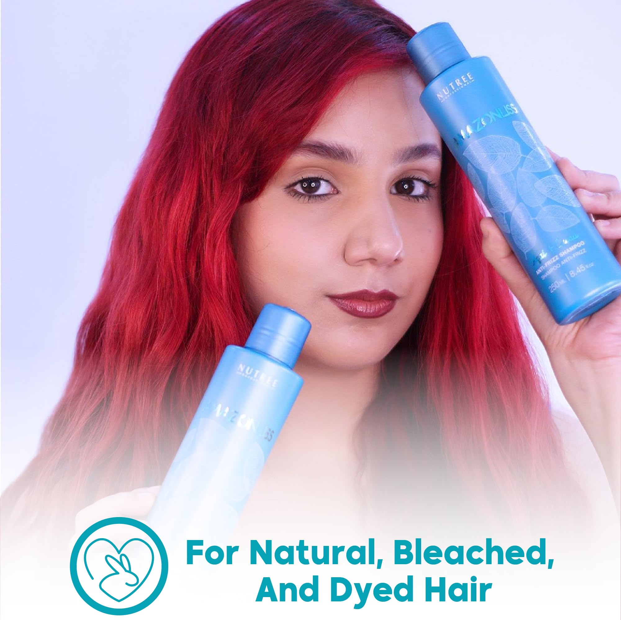 Amazonliss Anti-Frizz Keratin Treatment Set - For Smooth, Soft and Shiny Hair - Prolonged Effect Shampoo and Conditioner 8.45 fl.oz