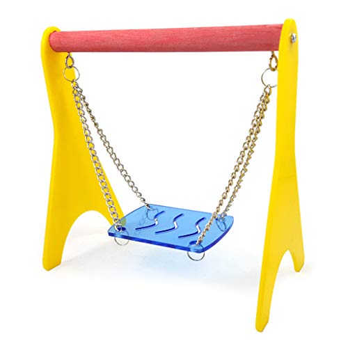 Lanema Bird Swing Baby Chick Toy Acrylic Swing Toy with Hanging Chain Perch Cage for Parrot