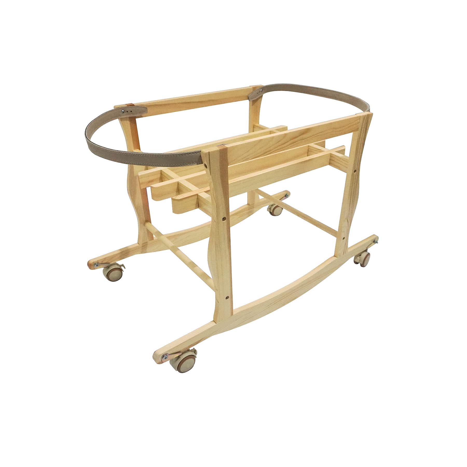 ECOADE Moses Basket Stand, Baby Moses Basket Rocker Stand - Natural Wood