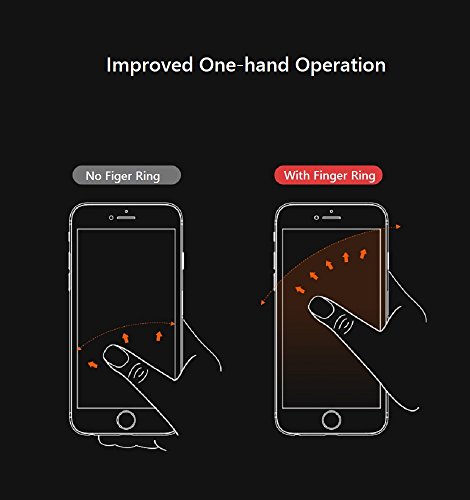 Attom Tech Transparent Phone Ring Holder Grip 360 Degree Free Rotation, Clear Cell Phone Finger Ring Kick-Stand for - for iPhone X 8 7 Plus 6S 6 5s 5 SE, Galaxy S9 S8 S7 S6 Edge, Note 8 5 4 2 (Black)