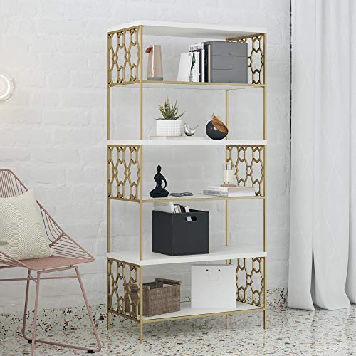 CosmoLiving by Cosmopolitan Ella 5 Shelf, White Bookcase