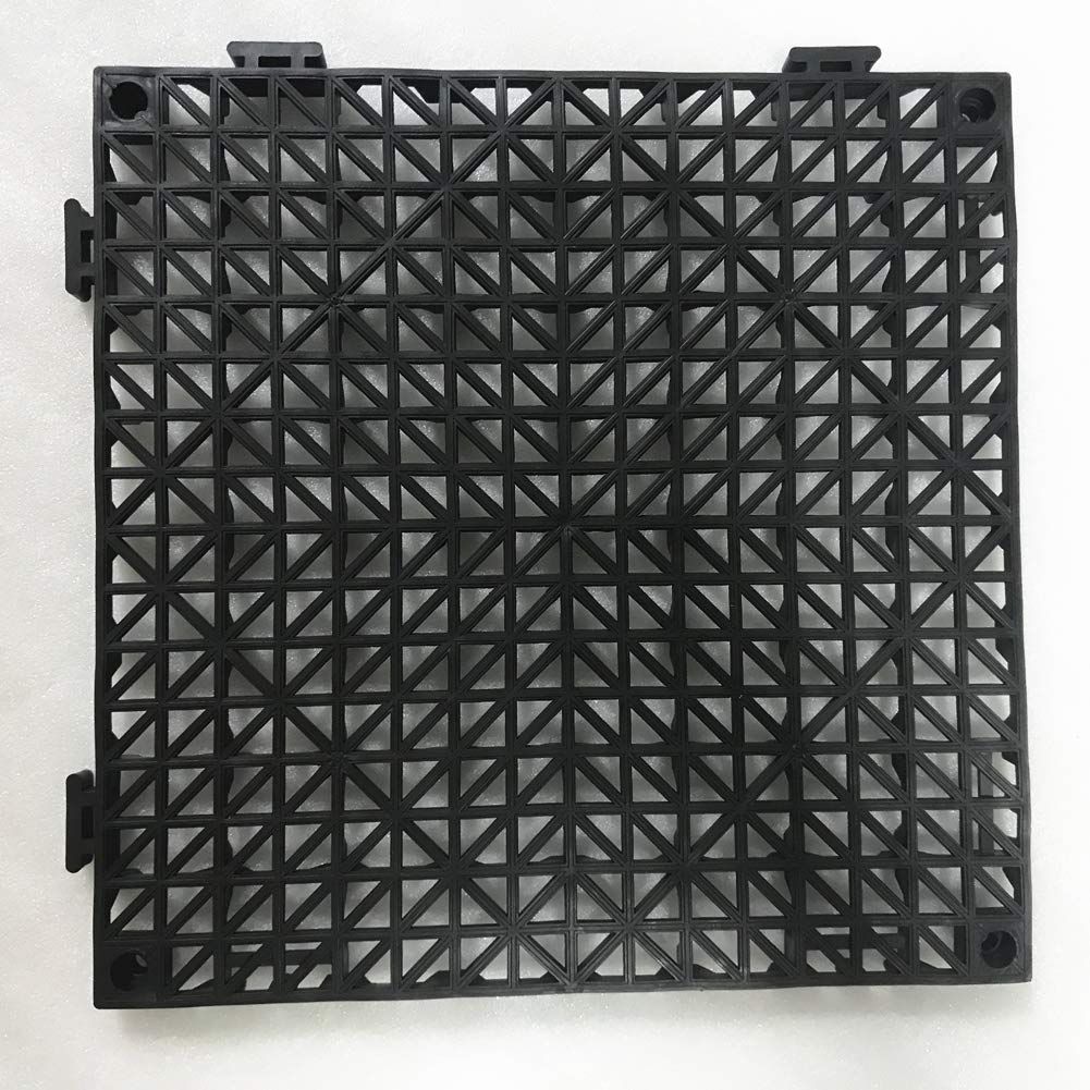 12 Pack Modular Interlocking Cushion 11.5" x 11.5" Mat Floor Tile Mats Drain Pool Patio Balcony Yard Pet Area Washer Pad(Black)
