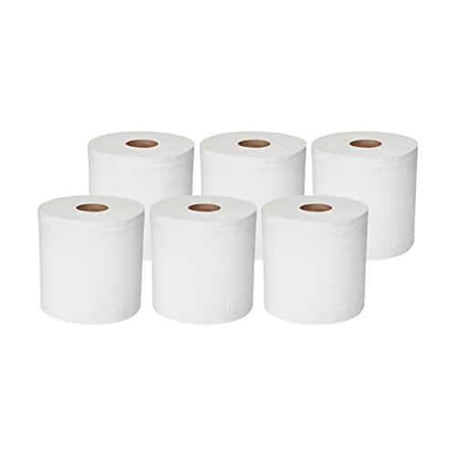 AmazonCommercial 2-Ply White 7.6' Centerfeed Pull Paper Hand Towels (SOFI-020) for Business,Perforated,Compatible with Universal Dispensers|FSC Certified |600 Sheets per Roll (6 Rolls)(7.6 x 9 Sheet)