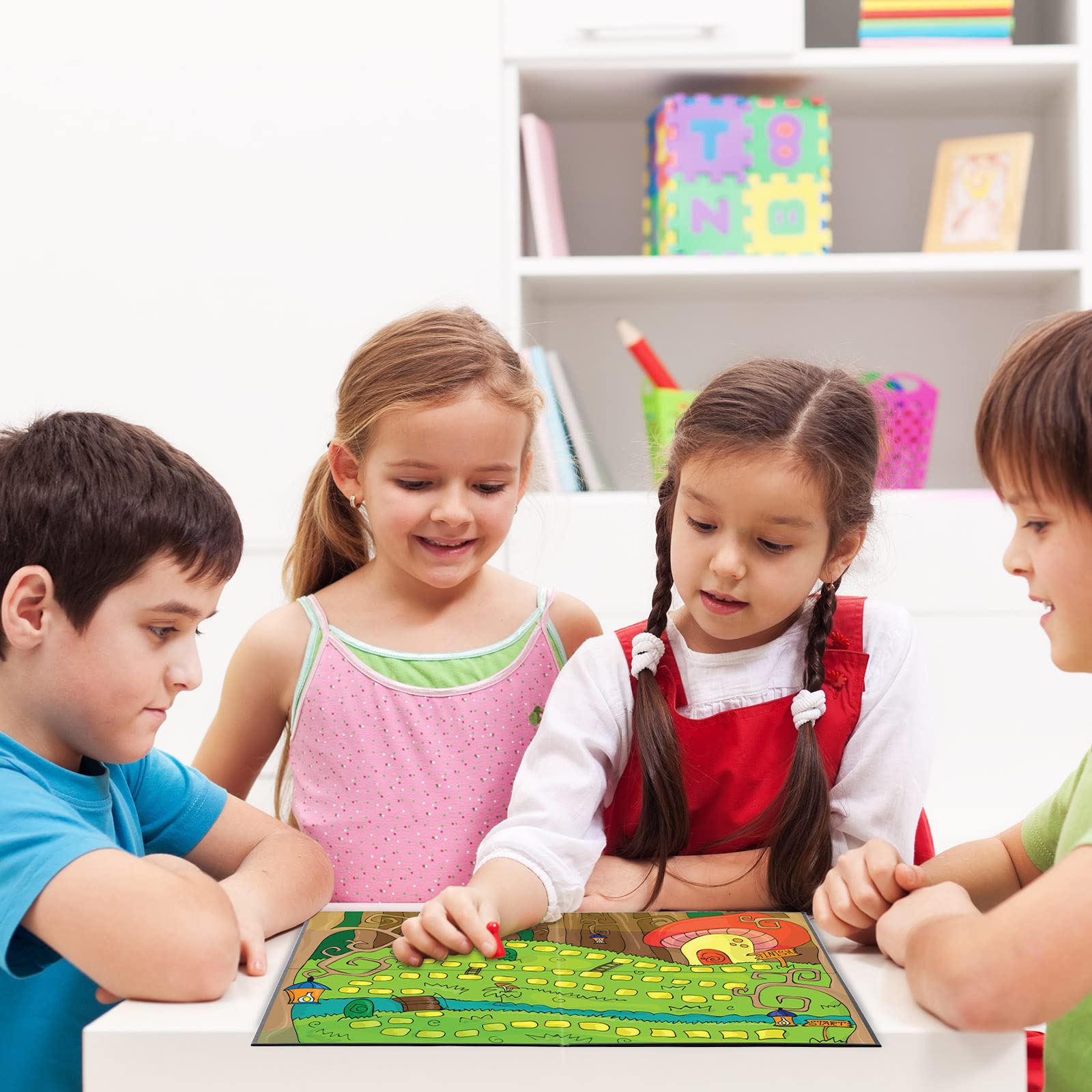 4 Pcs Folding Blank Game Board, Make Your Own Game Board, Quad Fold Dry Erase Blank Game Board for School Classroom DIY Game Activities, 18 x 18 Inches