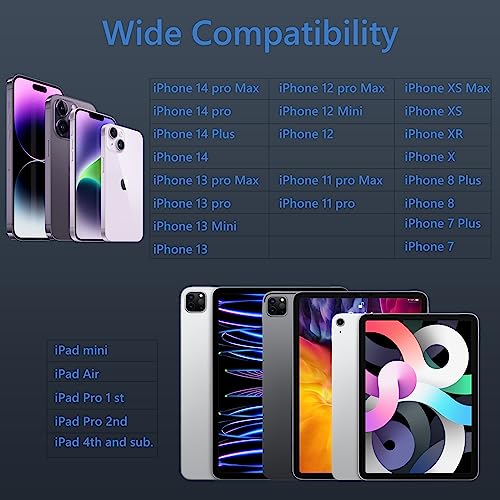 2 Pack Apple Earbuds Wired【Apple MFi Certified】 iPhone Headphones with Lightning Connector (Built-in Microphone & Volume Control & Support Call) for iPhone 14/13/12/11/XR/XS/X/8/7/SE, Support All iOS