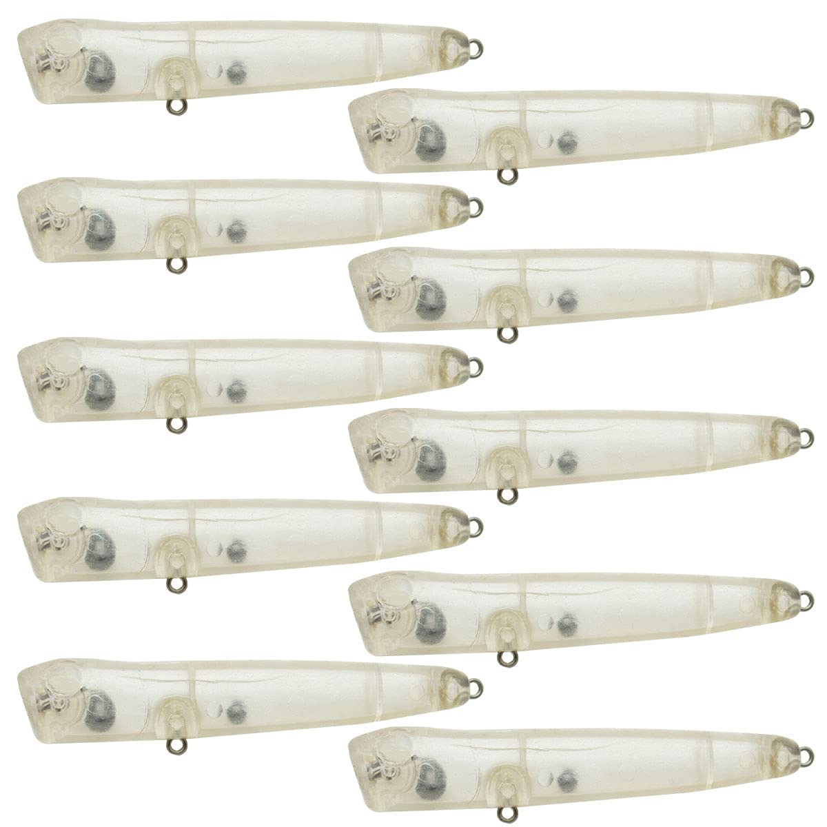 10PCS Unpainted Lure Blanks 10.56g 8.8cm Crankbait Simulation Blank Body Clear Hard Baits Trout Salmon Minnow Lure Popper Lures Topwater Freshwater 65