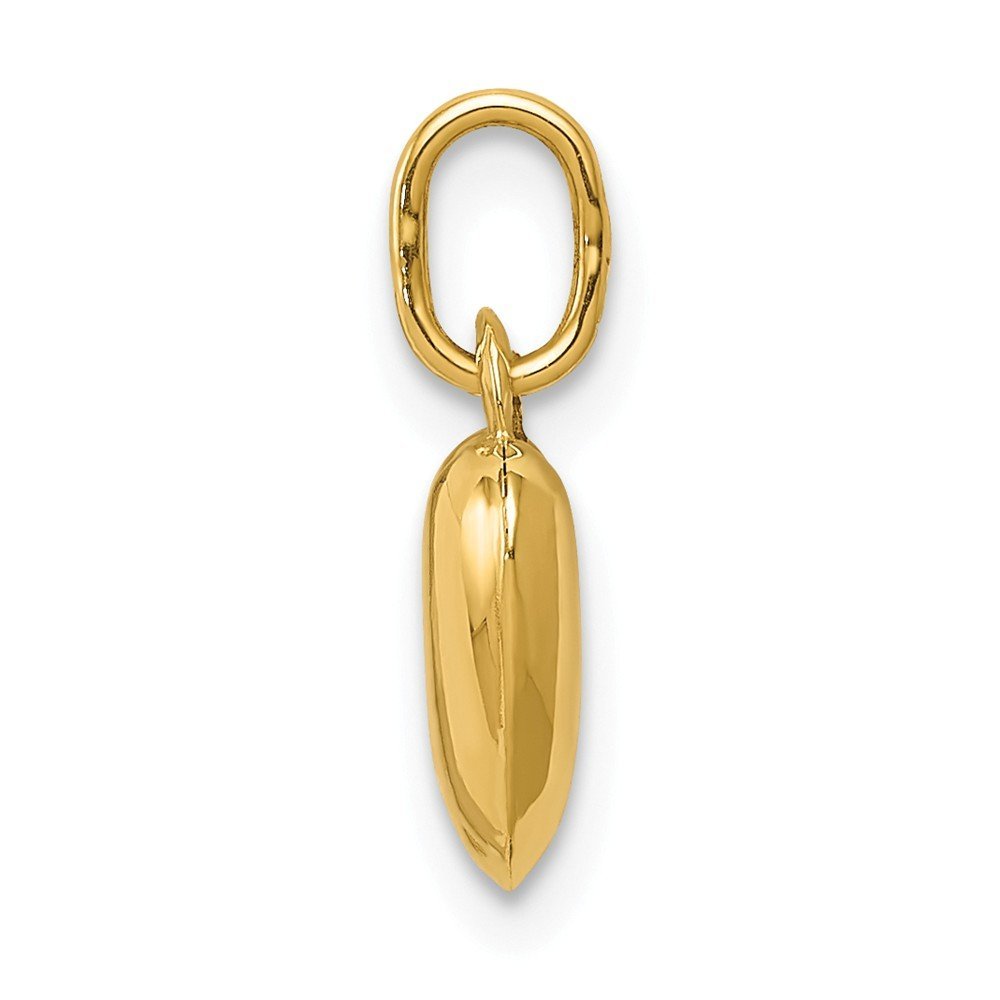 14K Yellow Gold Puffed Heart Charm Pendant