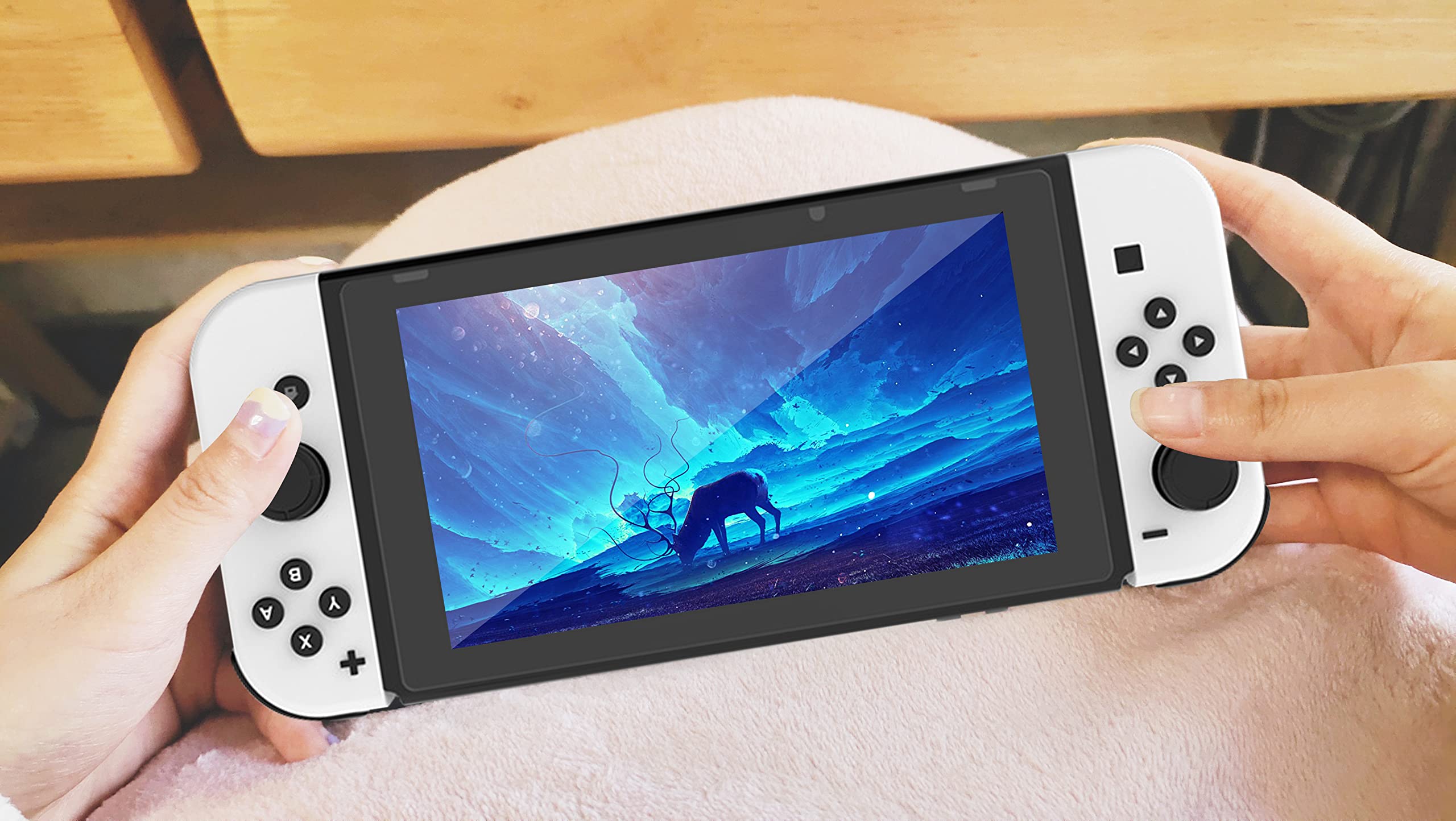 2 Pcs Screen Protectors (Anit Blue,OLED Ver.) for Nintendo Switch Oled,Nintendo Switch Accessories,Nintendo Switch Oled Accessories,Nintendo Switch Oled Screen Protector,Switch Oled Screen Protector