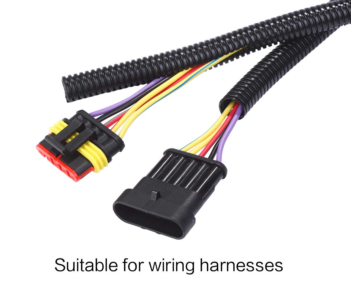 Alex Tech 25ft – 1/2 inch Split Wire Loom Tubing Wire Conduit – Black