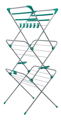 Addis Deluxe Fold Away 3 Tier Airer Clothing Dryer for Home | Aqua