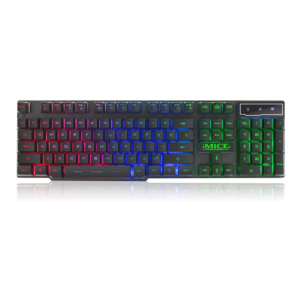 axGear Gaming Keyboard RGB LED Light Backlit Gamer USB Wired Silent Keyboard Noiseless