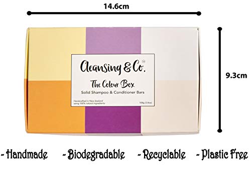 Cleansing & Co Natural Shampoo Bar and Conditioner Bar 6 Piece Sampler - Eco-Friendly, Zero Waste, 100% Compostable, Hand Made Bar Shampoo and Conditioner Bar Set for Hair (3xShampoo & 3x Conditioner)
