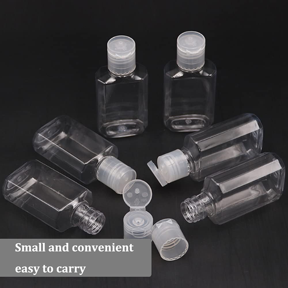 Jnnzzggu 40 Pack 2 Oz Plastic Refillable Bottles with Flip Cap,Clear Empty Hand Sanitizer Bottles,Portable Reusable Containers with Lids for Shampoo,Body Soap,Toner and Lotion