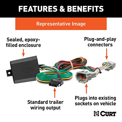 CURT 56425 Vehicle-Side Custom 4-Pin Trailer Wiring Harness, Fits Select Nissan Murano