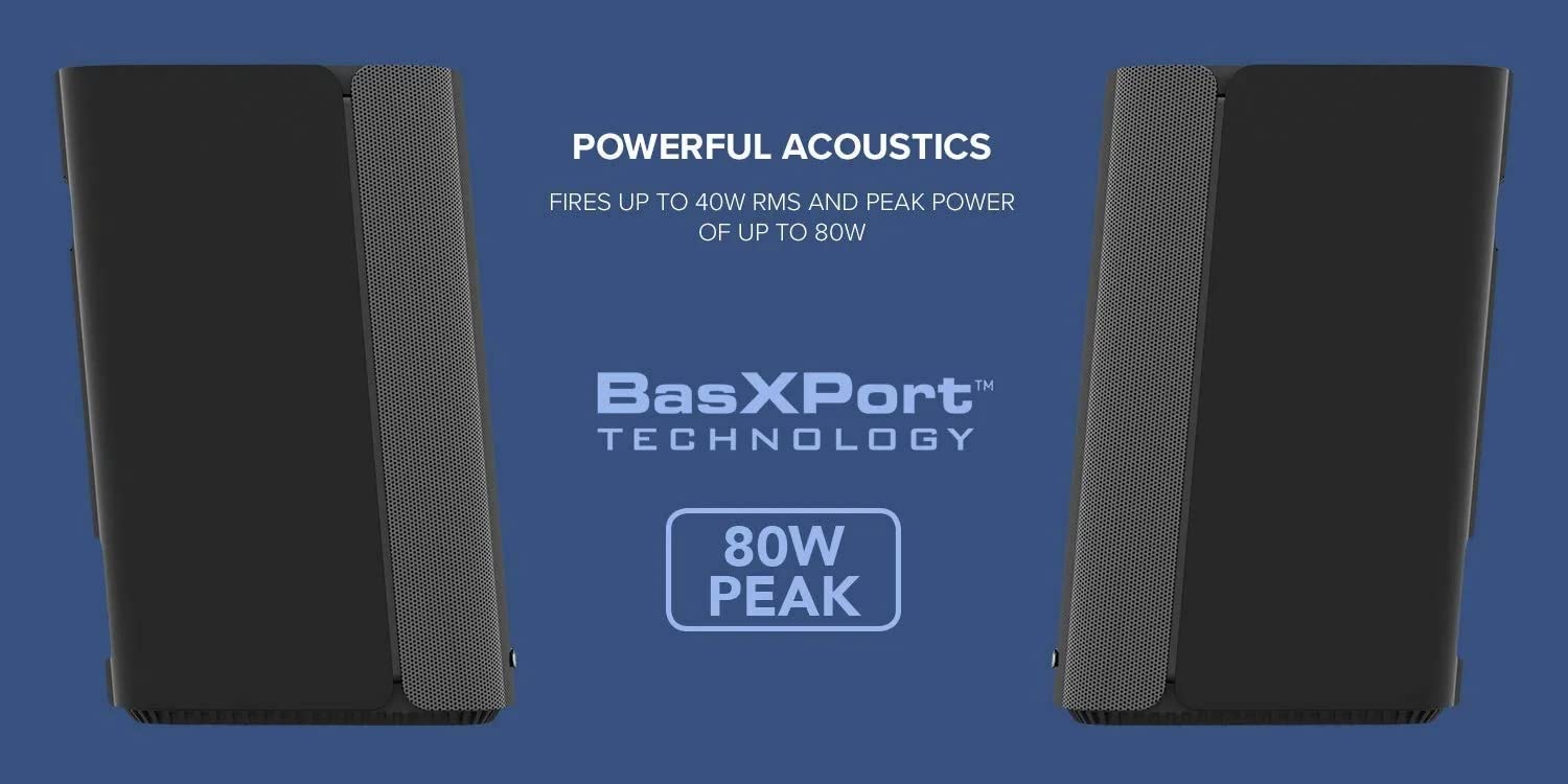 Creative Labs 51MF1690AA002 T100 2.0 Bluetooth Speaker System - 40 W RMS - 50 Hz to 20 kHz - USB - Compact Hi-Fi Wireless Desktop PC Speakers (Renewed)