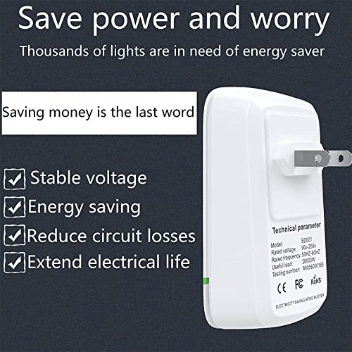 2 Pack Power Saver, Electricity Energy Saver, Household Power Saver, Smart US Plug Electricity Saving Box Device for Office Market (White)