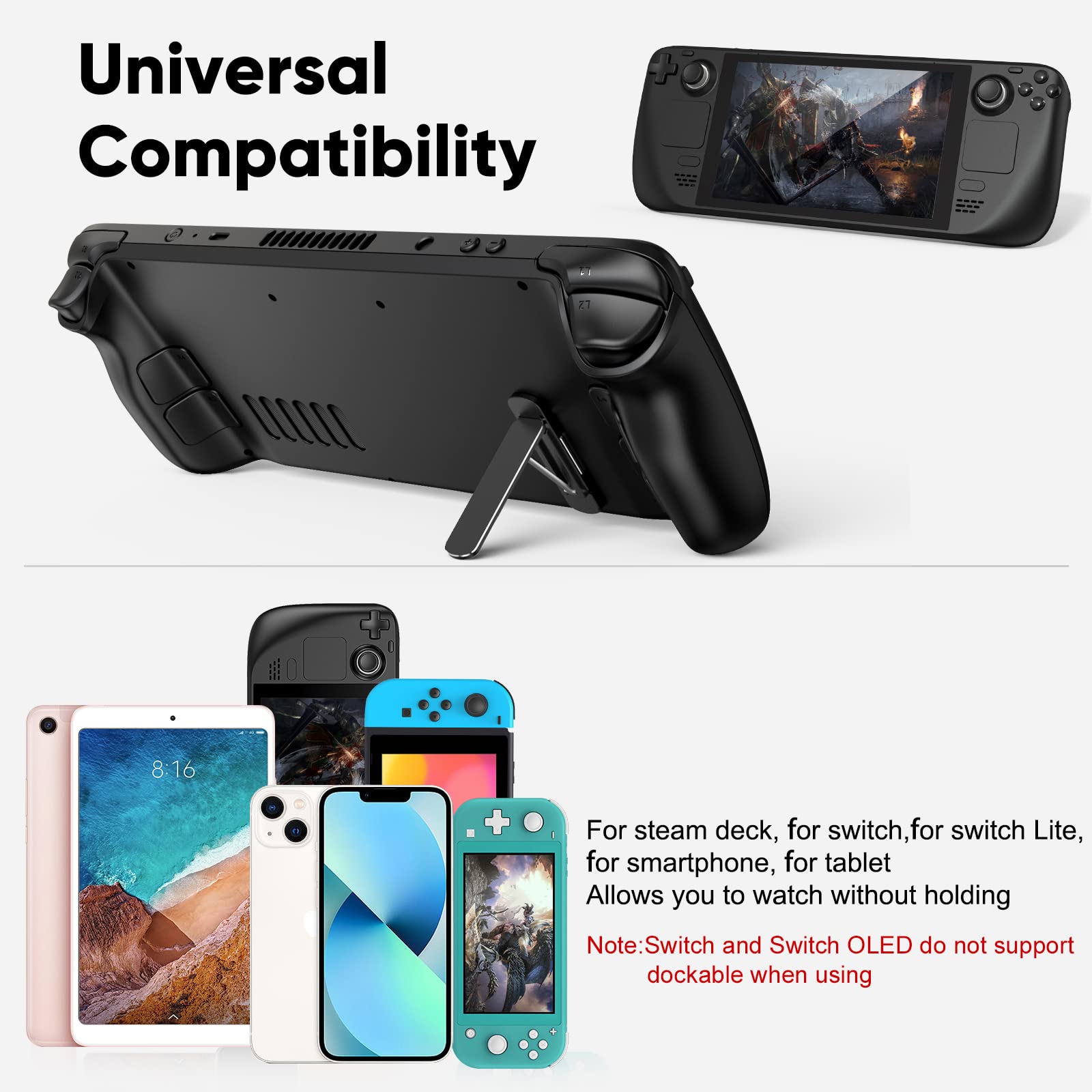 2 Pack Kickstand Stand for Steam Deck/Switch Lite, FYOUNG Mini Adjustable Foldable Universal Kickstand Back Shell Holder Stand for Phone/Tablet/Steam Deck/Switch Lite