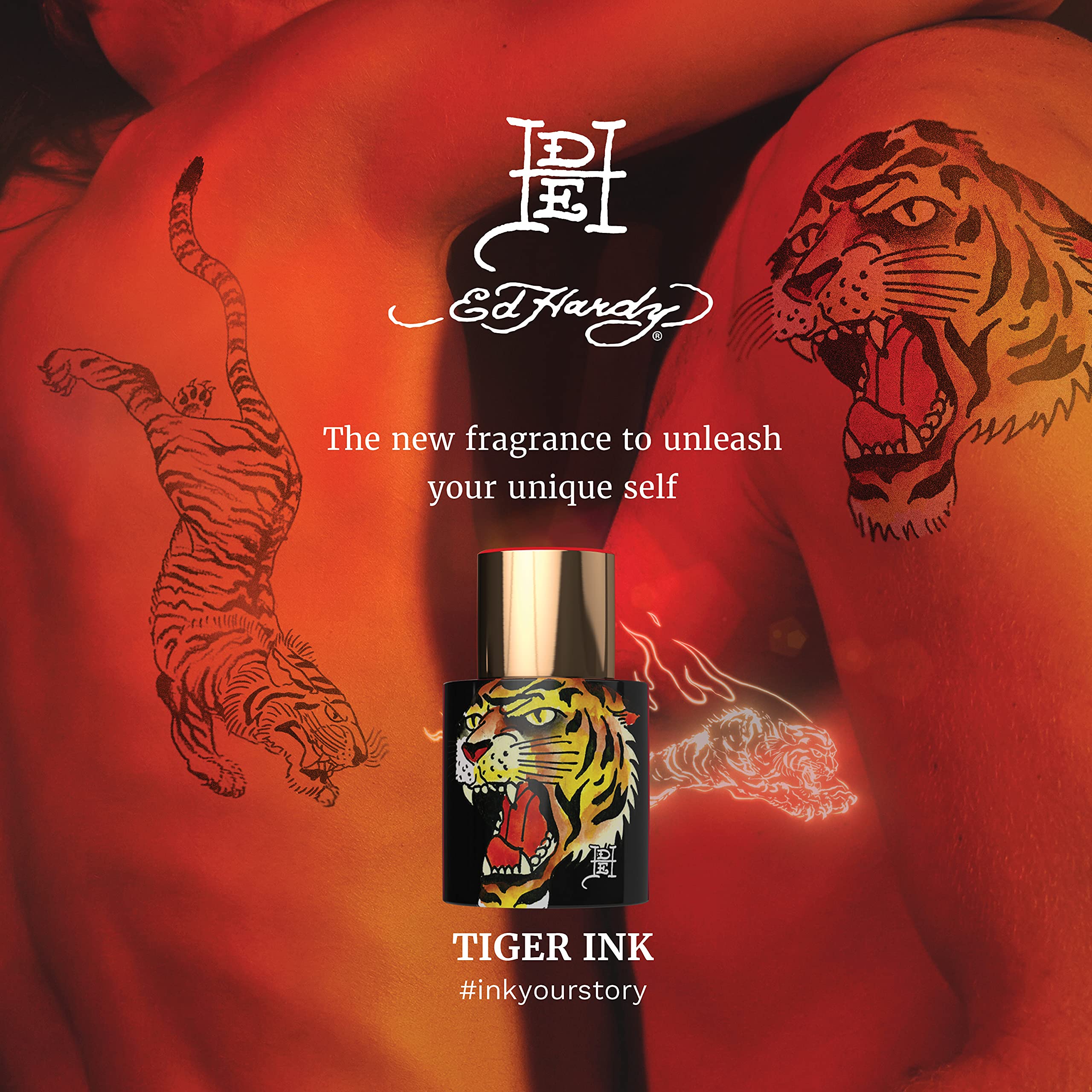 Fragrance Mist by Ed Hardy, Body Spray for Men & Women, Tiger Ink, 8 Fl. Oz