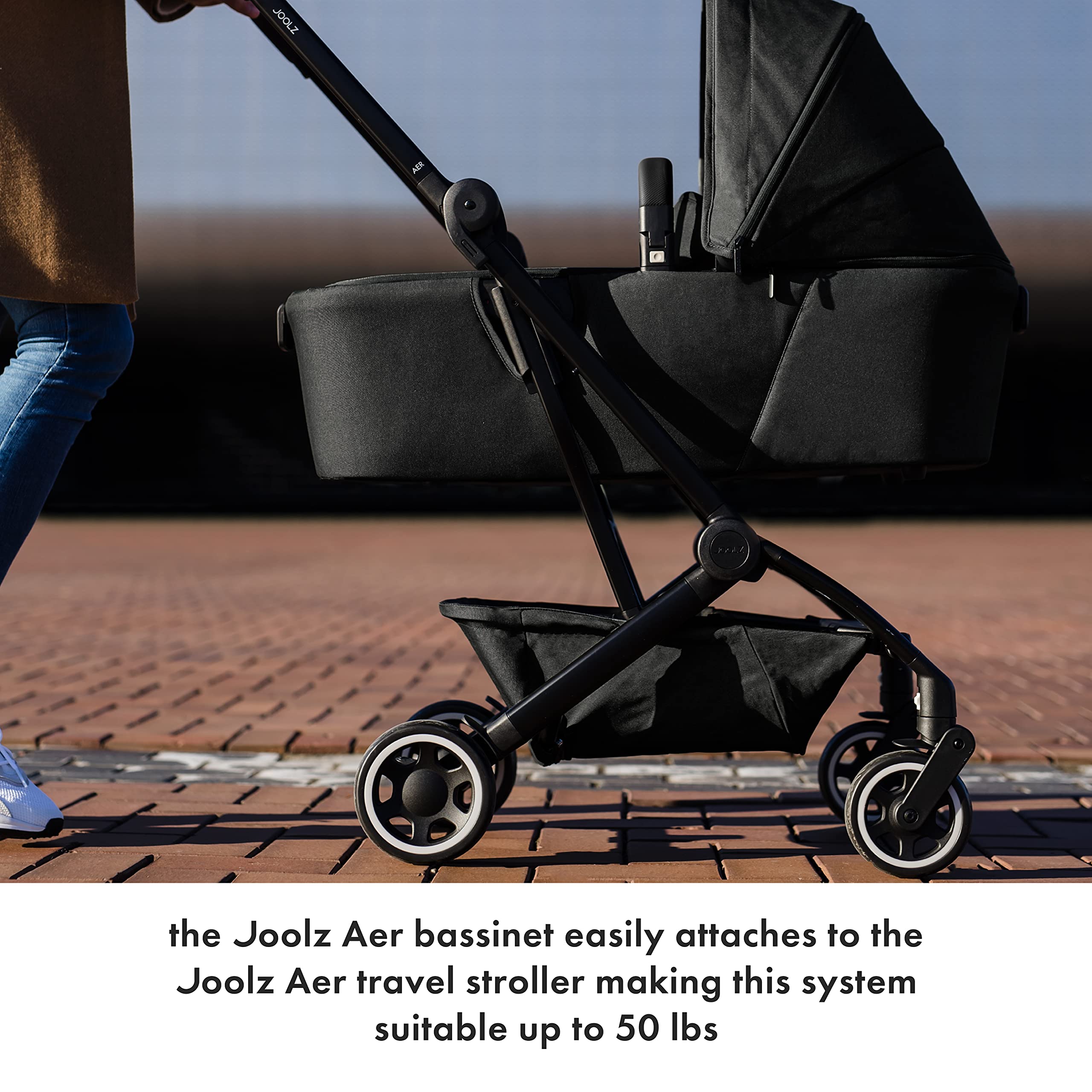 Joolz AER - Bassinet - Accessory for Stoller - Optimal Comfort - Spacious Bassinet - Expanded Sunhood - Water Repellent - Elegant Blue