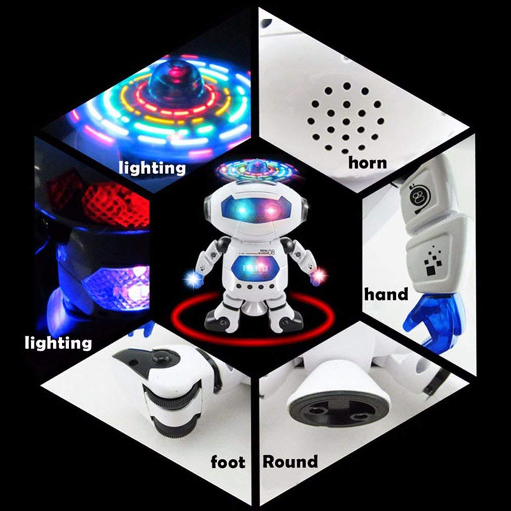 360 Rotating Smart Space Dance Robot Electronic Walking Toys