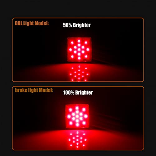 Adiil 2''Size 15-LED Brake Light Trailer Hitch Cover Fit Towing & Hauling,Smoked Lens Tow Hitch Driving & Brake Lamp