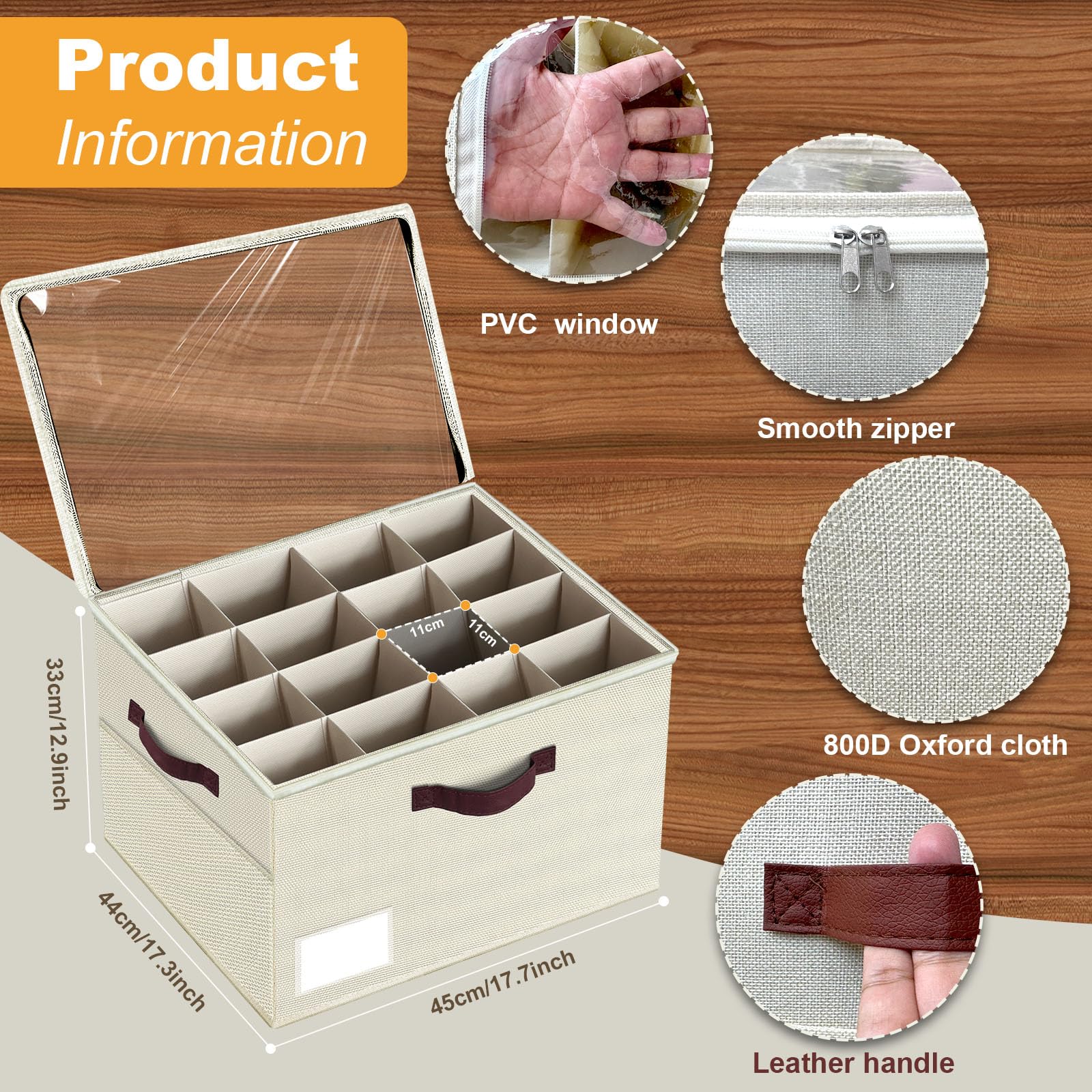 2 Pack Large Shoe Organizer for Closet, Adjustable Dividers Shoe Storage Bins Boxes, Foldable Shoe Holder Cube Containers with Clear Cover for Men’s shoes, High heel,Sneaker,Slippers,Boots(Beige).
