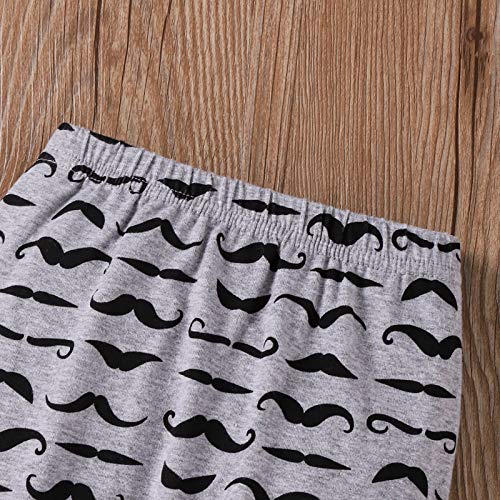 Baby Boy Clothes Stuff Infant Summer 3 Piece Outfits Newborn Cute Letter Printed Romper Short Sleeve + Pants + Hat Funny Letter Printed White Grey Mustache 70cm