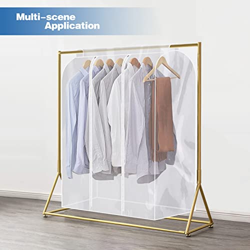 47'' Extra Large Clear Hanging Garment Bags for Closet Storage, Garment Rack Cover for hanging clothes, Sealed Clothes Dust Cover to Protect Coats, Suits, Dresses(with 5 Cedar Wood Chips)