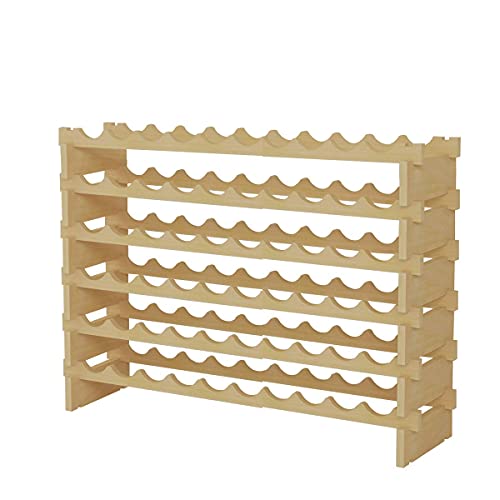 DlandHome 60 Bottle Capacity Stackable Storage Wine Rack 6-Tier Standing Bottles Wood Storage Shelf DUS-BY-WS002