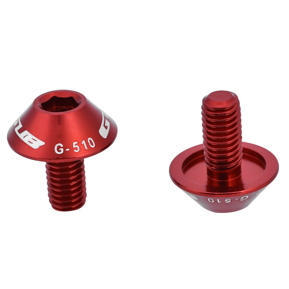 2Pcs M5 * 12mm Water Bottle Cage Bolts Bottle Holder Screw Fixed Stem Bolts(Red)