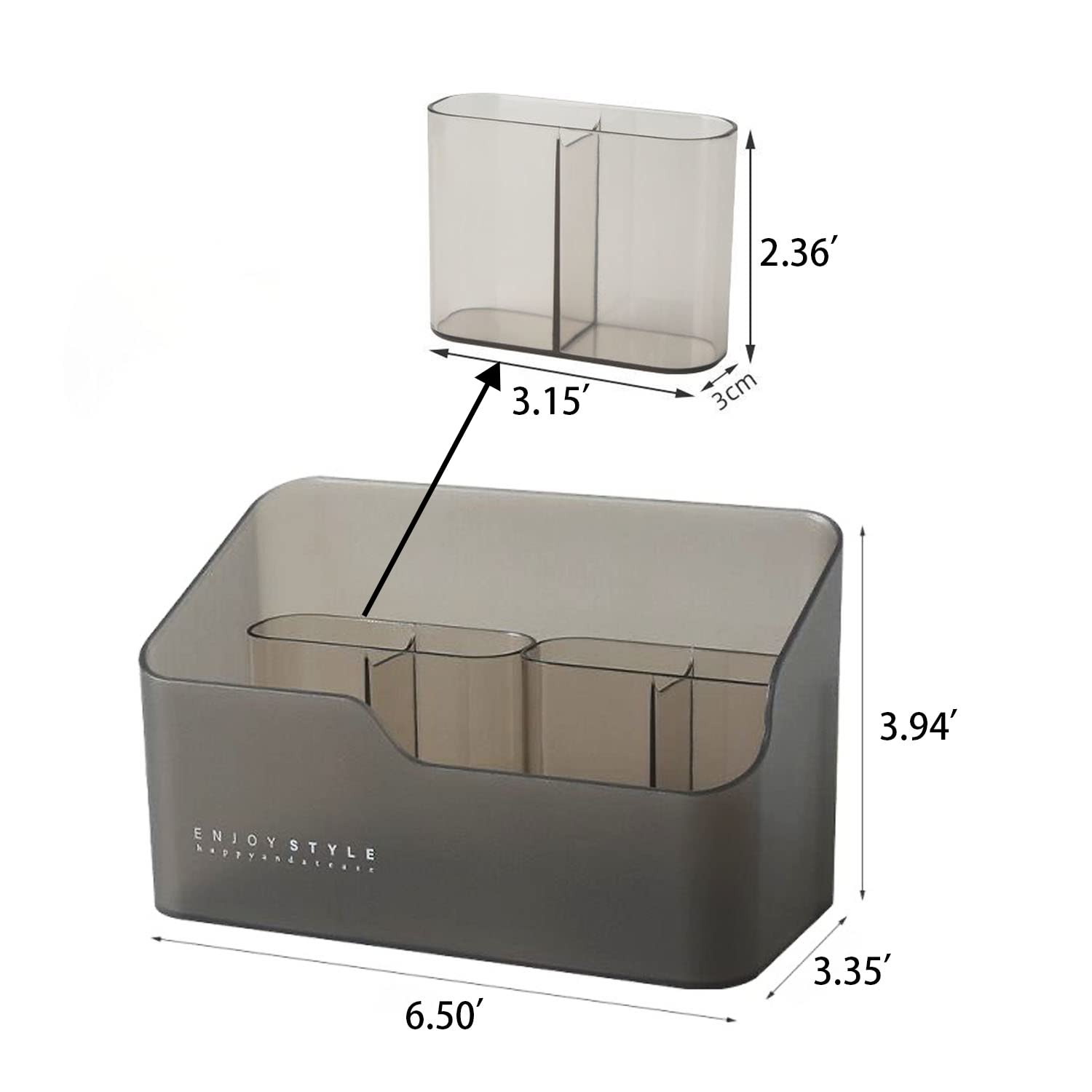 2 Pack Makeup Organizers and Storage,5-Compartment to Store Makeup/Lipstick/Makeup Brushes/Jewelry Etc. Bathroom Bedroom Cosmetic Storage (black)