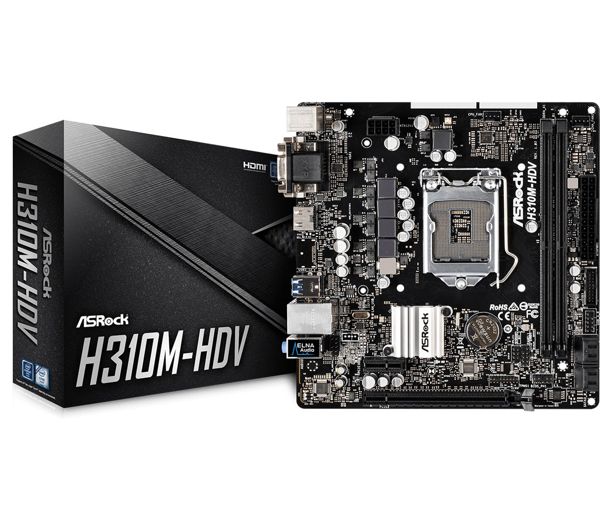 ASRock H310M-HDV LGA1151/Intel H310/DDR4/SATA3&USB3.1/GbE/MicroATX Motherboard