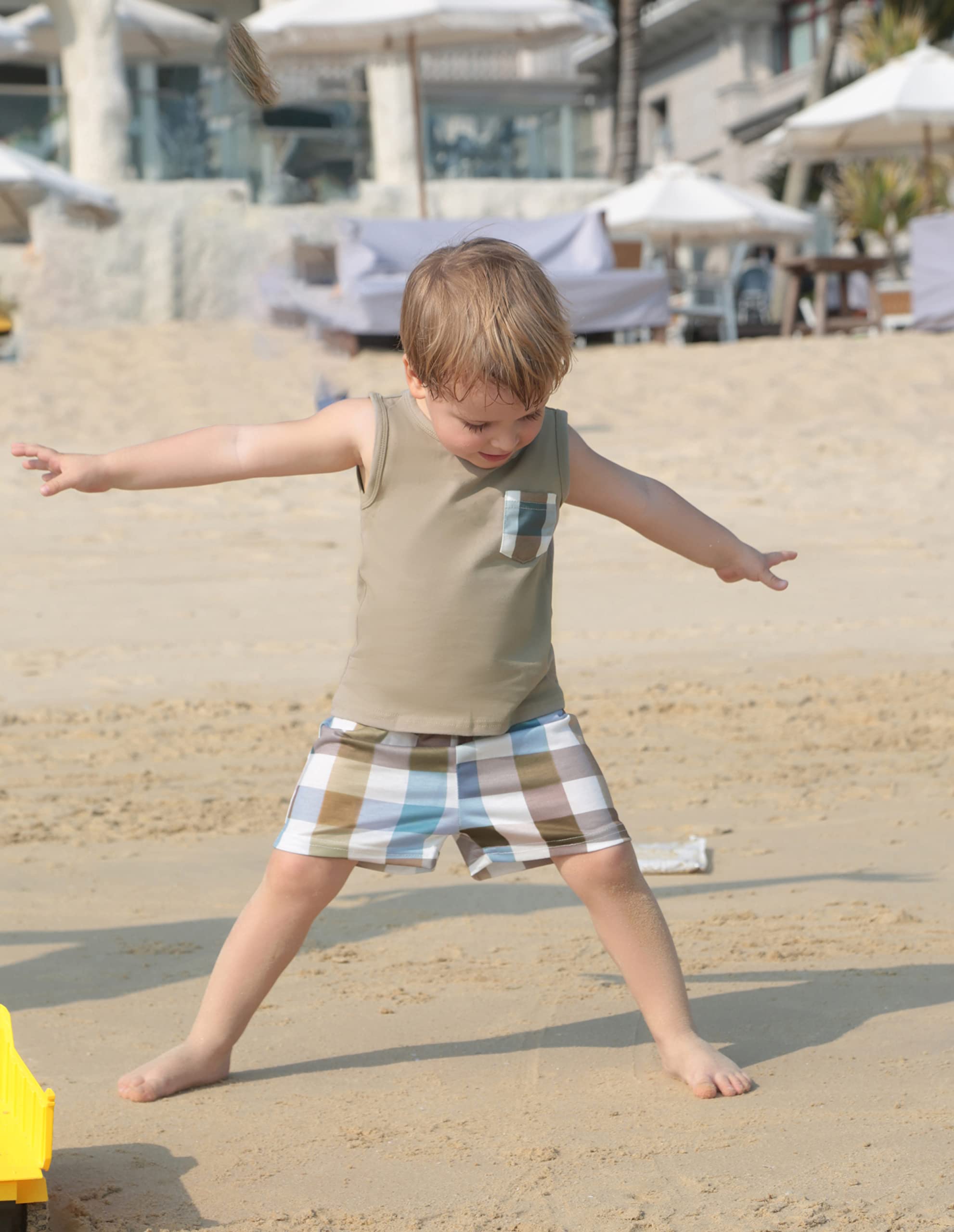 Baby Boys Summer Outfits Cotton Sleeveless Vest+Short Clothes Set Sweatsuits 2T