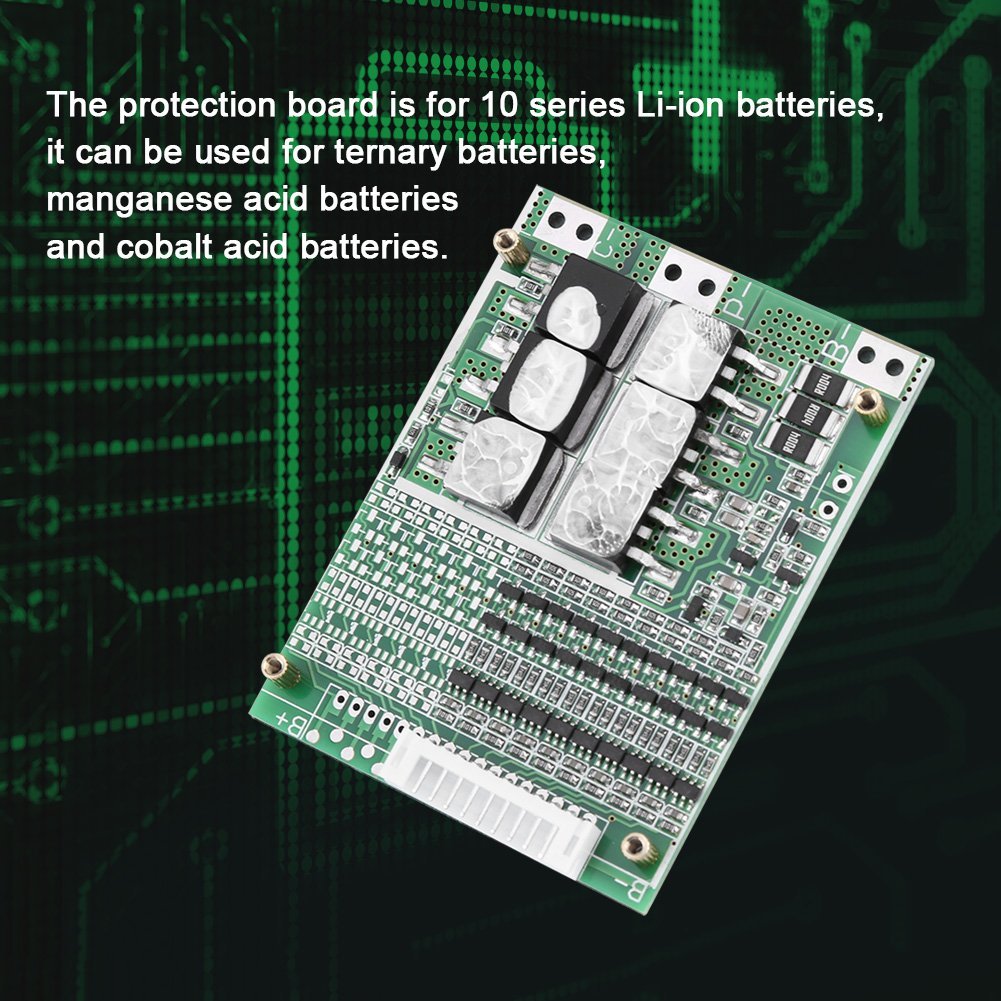 36V 35A 10Series Cell Li Ion Batteries PCB Board with Balancing Overcharge for Li-ion Battery Cell Pack, Ternary, Manganese and Cobalt Batteries