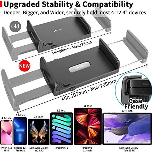 APPS2Car Universal Car Mount [2 in 1] CD Slot Tablet Car Mount for 7-12.4 inch Tablet, CD Player Cell Phone Holder for 3.5-7 inch Smartphone Tablet Car Mount Dash Holder Stand for iPad Pro/Air/Mini