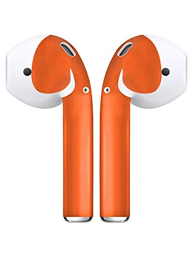 APSkins Silicone Case and Stylish Skins Compatible with Apple AirPod Accessories (Orange Case & Skin)