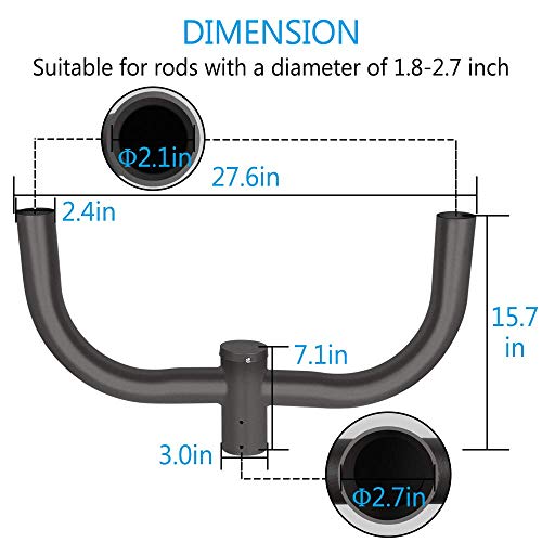 2 Pack Bundle 1 Pack LEDMO Double Bullhorn Bracket for LED Parking Lot Light 180 Degree Mounting Bracket Round Pole for Dusk to Dawn Outdoor LED Shoebox Area Light Street Light Stadium Light
