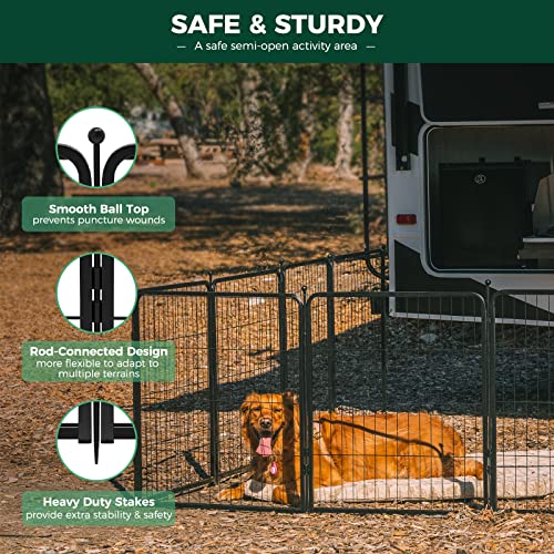 FXW Rollick Dog Playpen Designed for Camping, Yard, 32" Height for Small/Medium Dogs, 8 Panels
