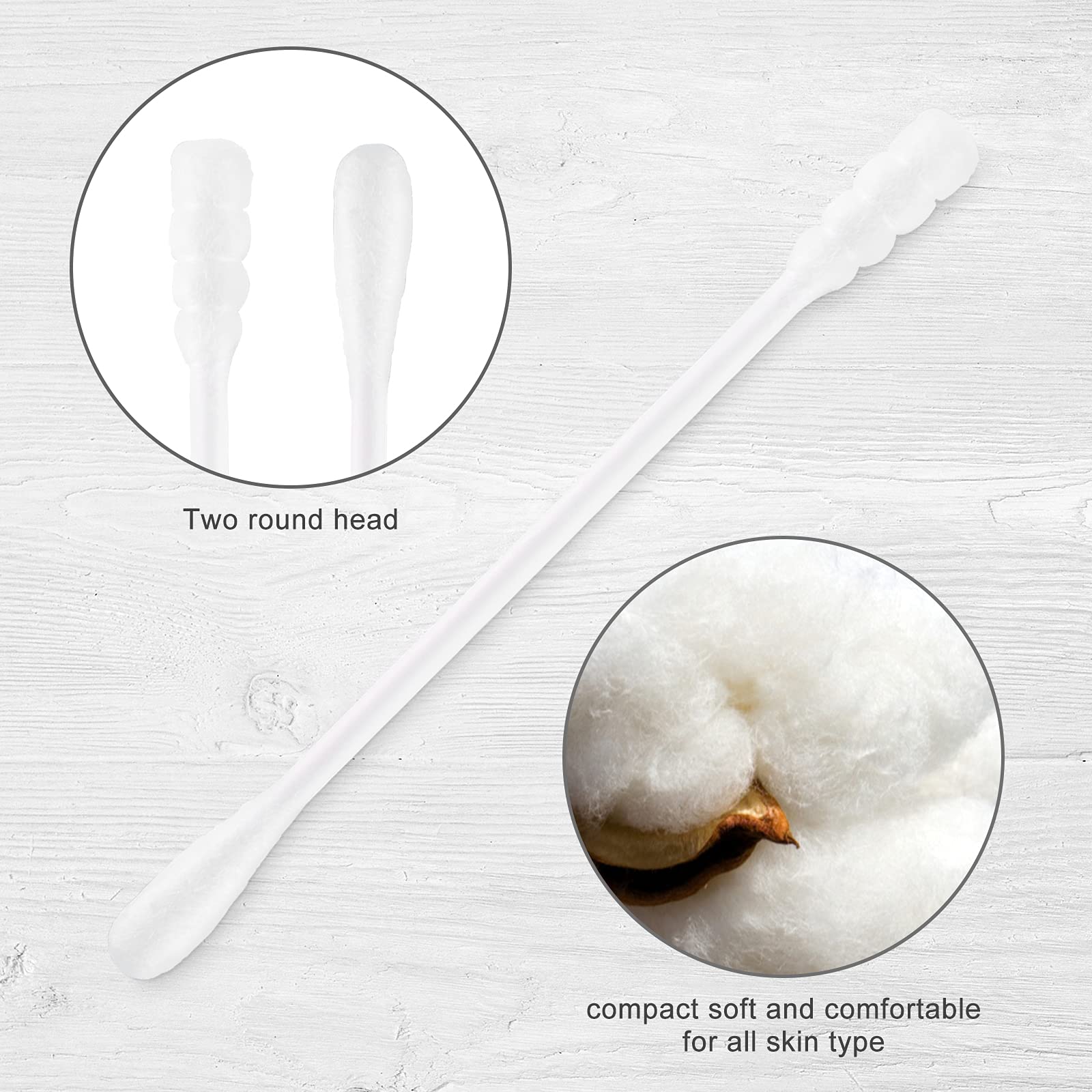 Cotton Swabs,800 Pcs Cotton SwabsNatural Cotton Buds,Cruelty-Free Cotton Swabs, Biodegradable,All Natural Cotton Swabs,Chlorine-Free Hypoallergenic Cotton Swabs