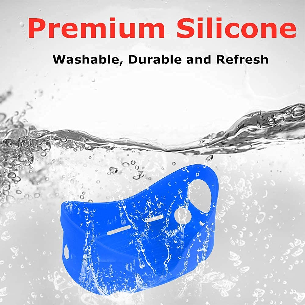 2 VR Shell Front Face Protector Cover, VR Headset Protective Skin, Anti Scratch, Anti Dust, Anti Shock, Front Lace Cover Protects Glasses and All Ports(Blue)