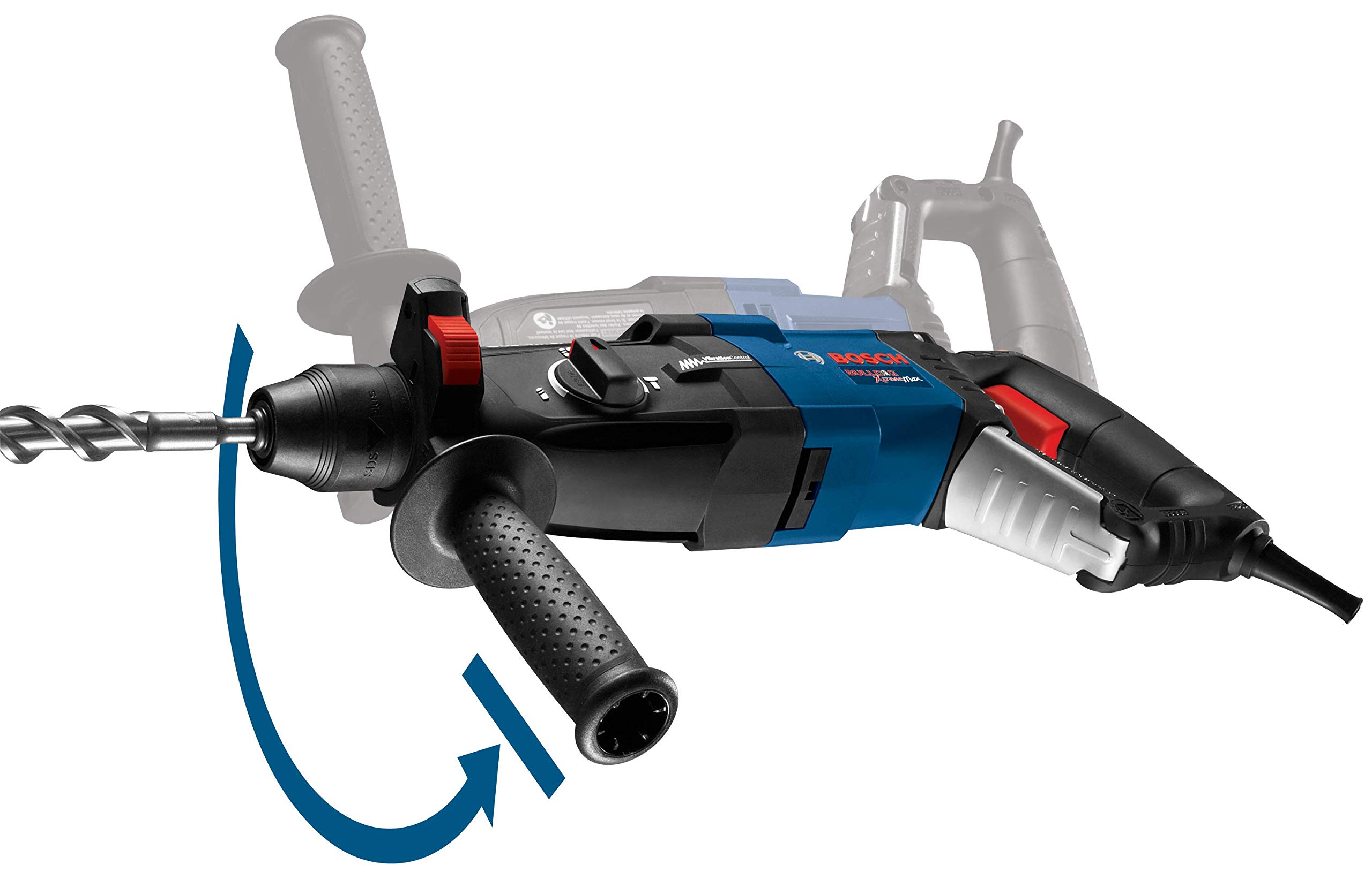 BOSCH GBH2-28L 1-1/8" SDS-plus Bulldog Xtreme Max Rotary Hammer and 6 Piece SDS-plus Masonry Trade Bit Set, Chisels and Carbide, HCST006