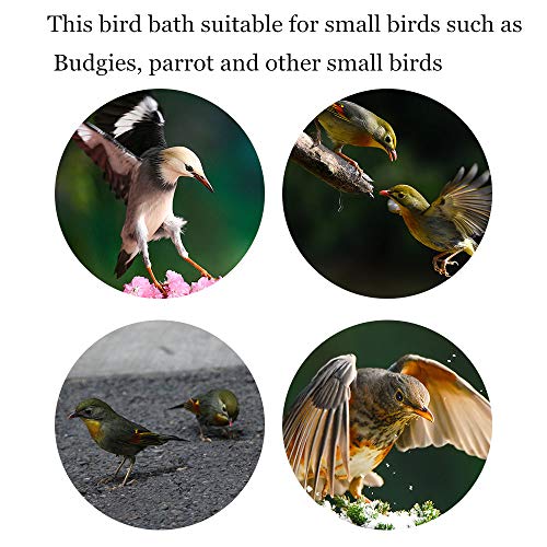 Bird Bath Cage Small Blue Bird Bath Tub Cover Shower Supplies for Cockatiel, Budgerigar, Macaw, Finch, Budgie, Parakeet, Conure, Canary, Parrots
